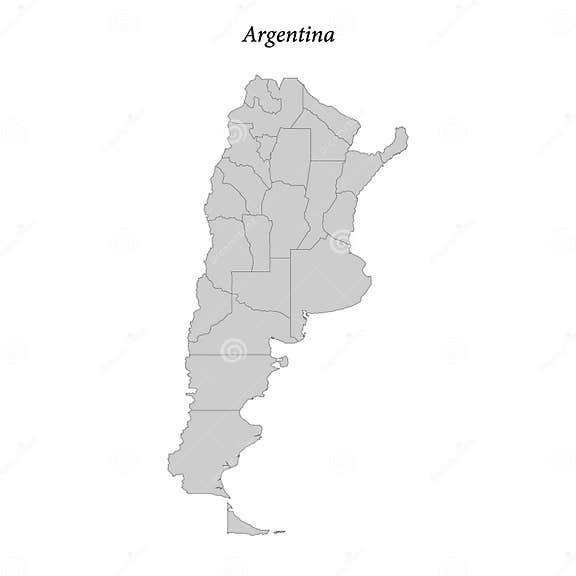 Simple Flat Map of Argentina with Borders Stock Illustration ...
