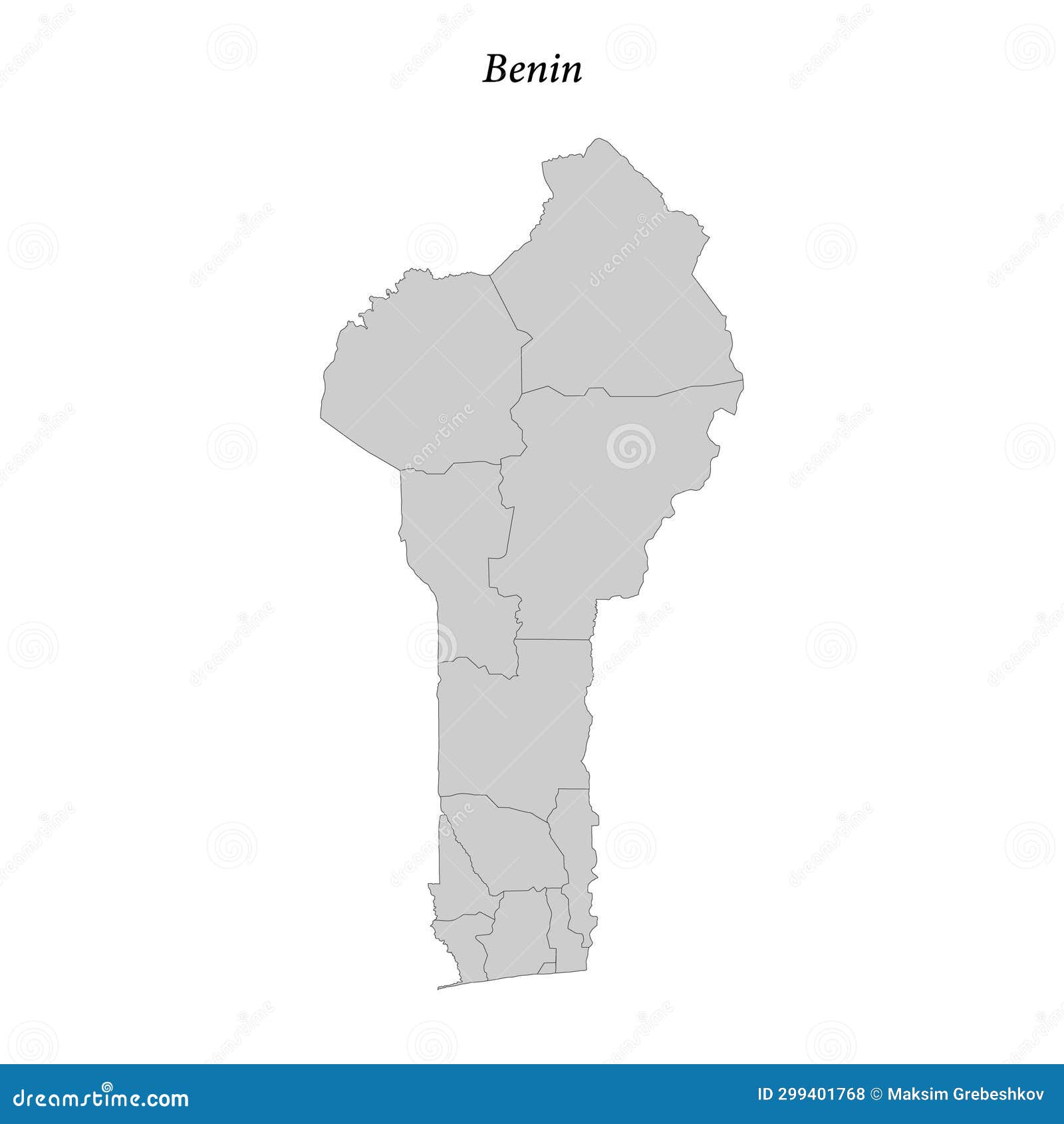 Simple Flat Map Of Benin With Borders Royalty-Free Stock Image ...