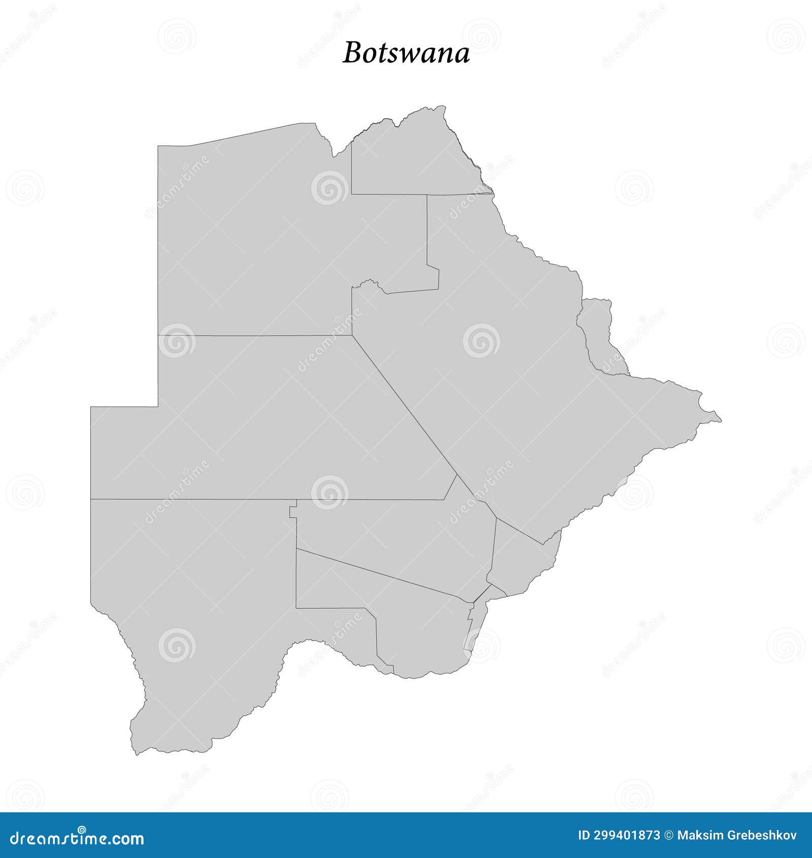 Simple Flat Map of Botswana with Borders Stock Vector - Illustration of ...