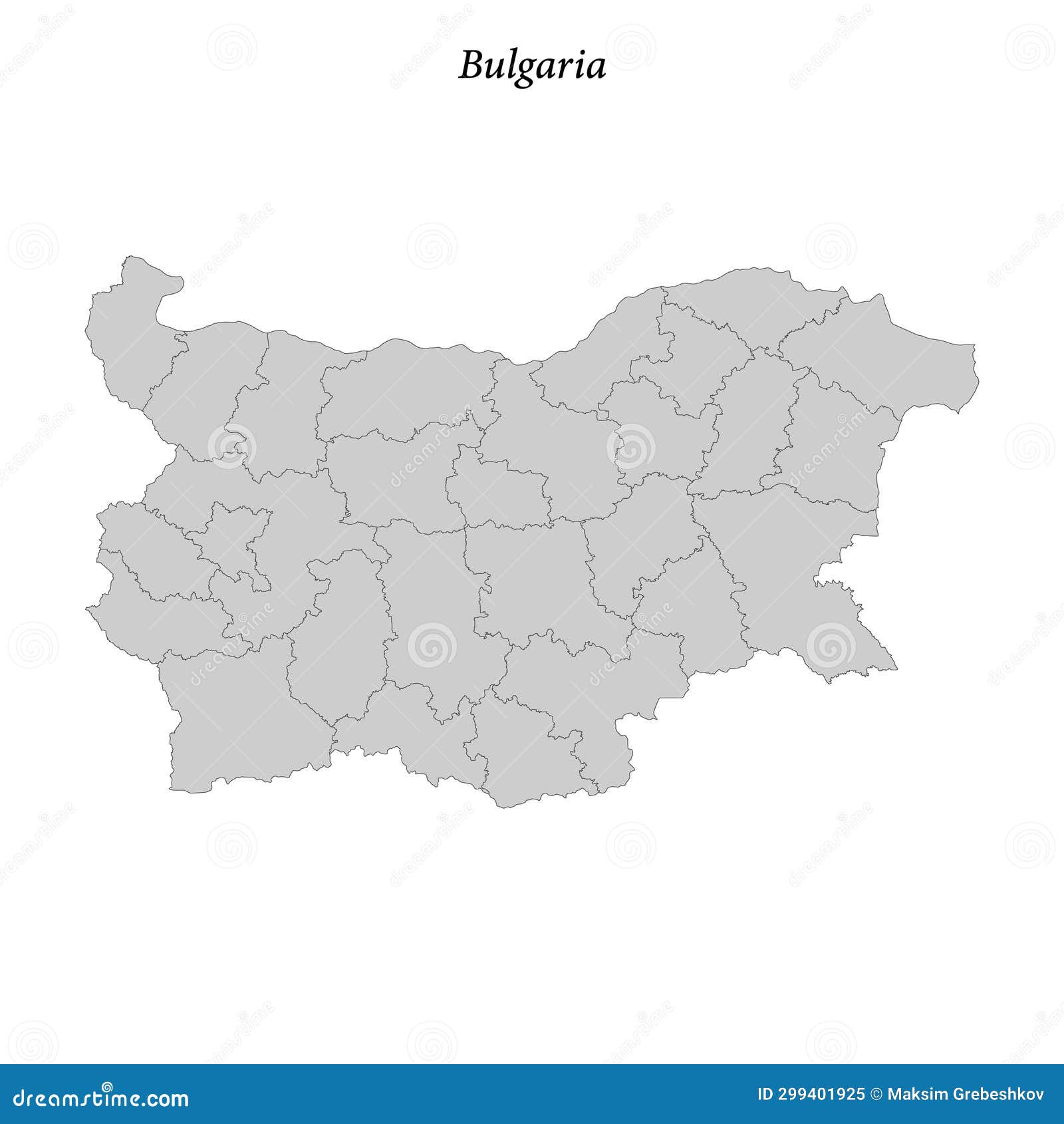 Simple Flat Map of Bulgaria with Borders Stock Illustration ...