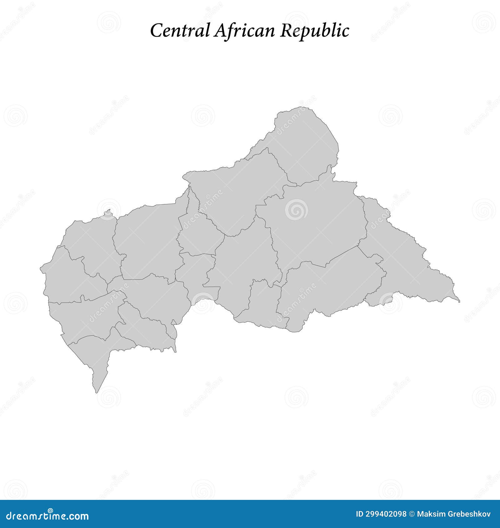 Simple Flat Map of Central African Republic with Borders Stock ...