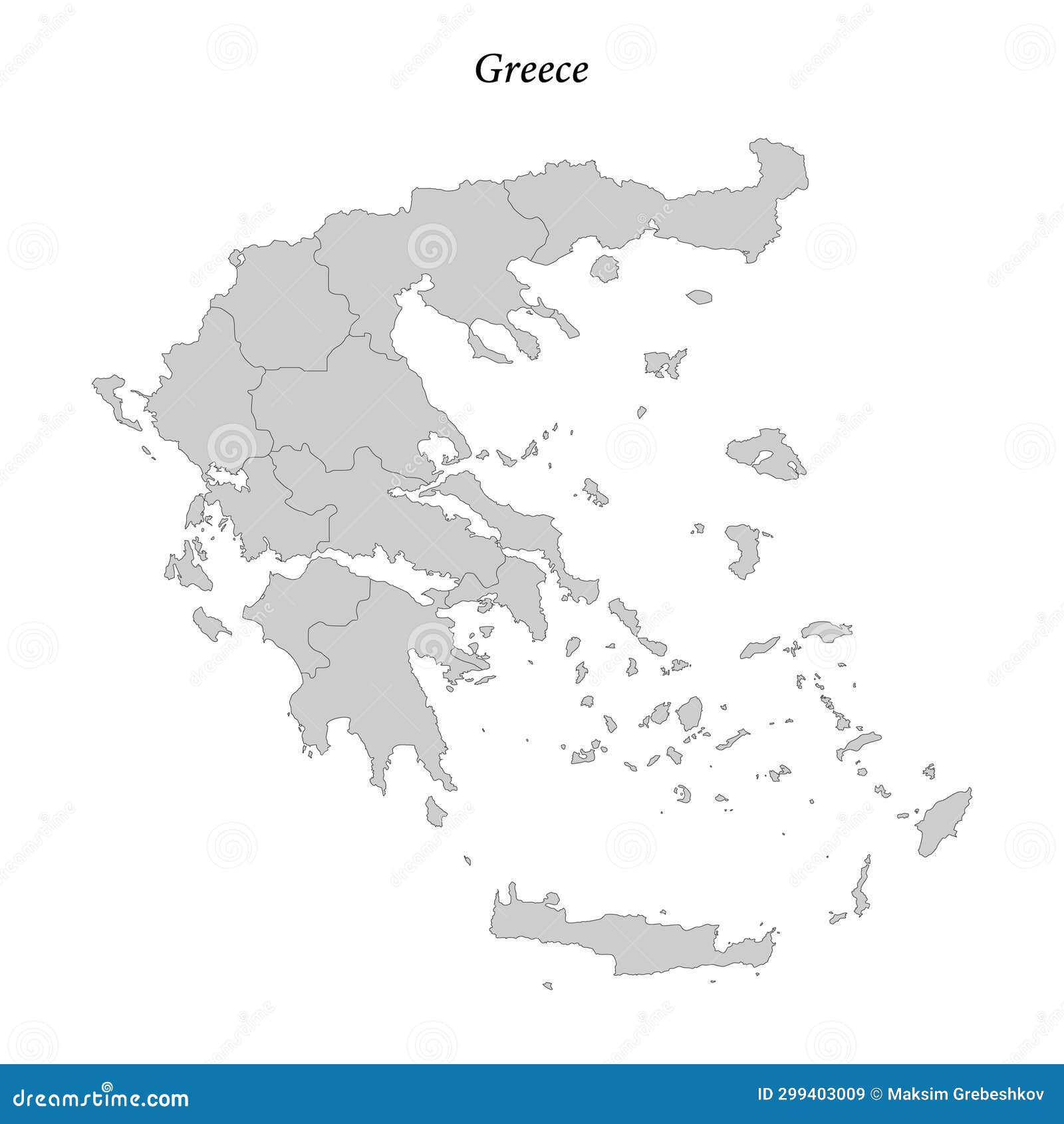 Simple Flat Map of Greece with Borders Stock Illustration ...