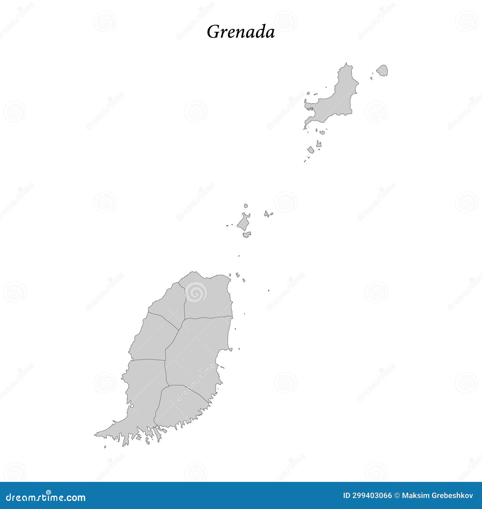 Grenada Map In 3D. 3d Map With Borders Of Regions. Stock Illustration ...