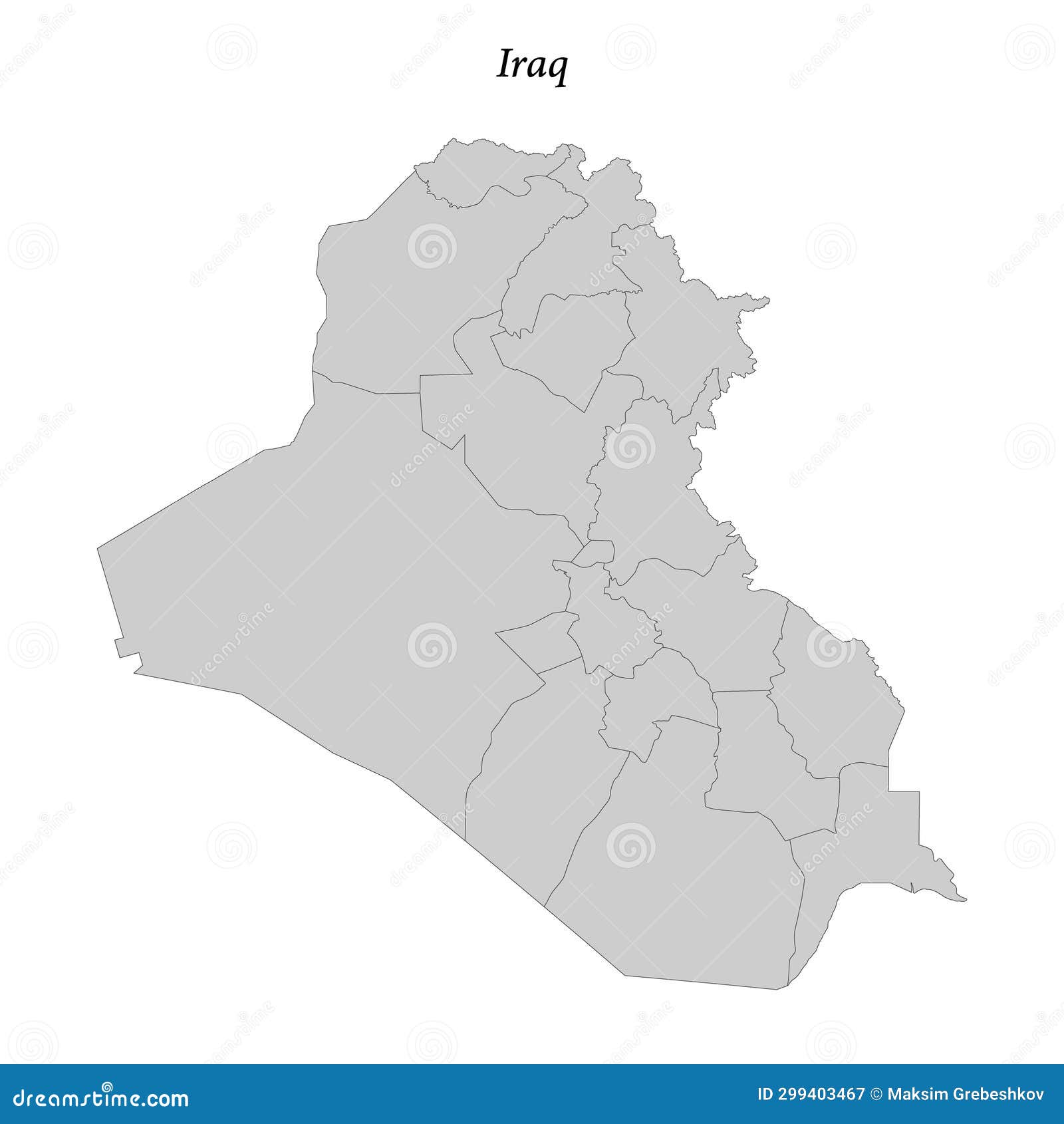 Simple Flat Map of Iraq with Borders Stock Vector - Illustration of ...