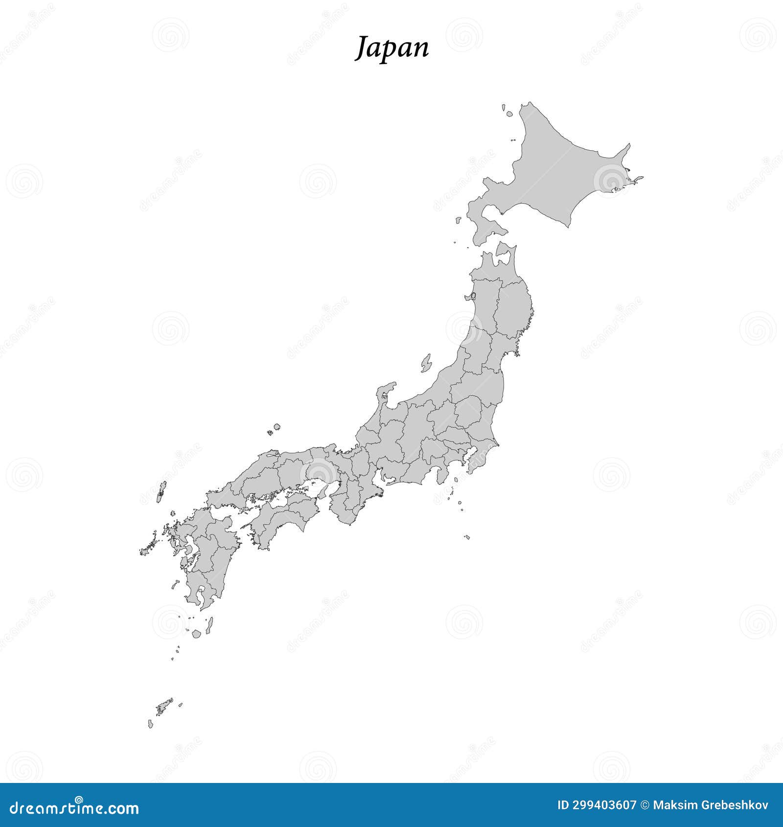 Simple Flat Map of Japan with Borders Stock Vector - Illustration of ...