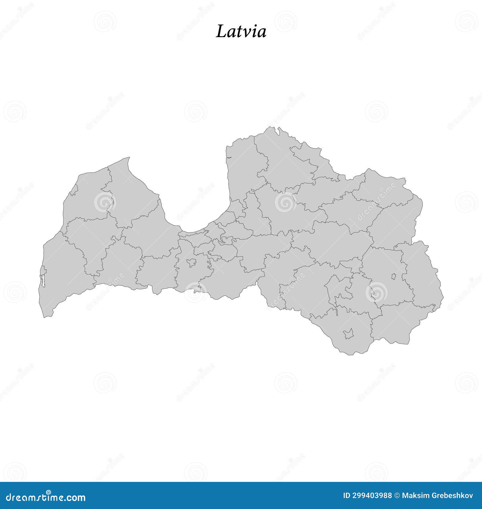 Simple Flat Map of Latvia with Borders Stock Illustration ...