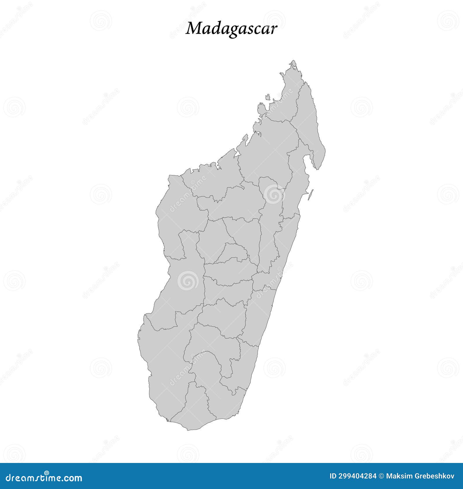Simple Flat Map of Madagascar with Borders Stock Illustration ...