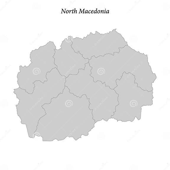Simple Flat Map of North Macedonia with Borders Stock Illustration ...