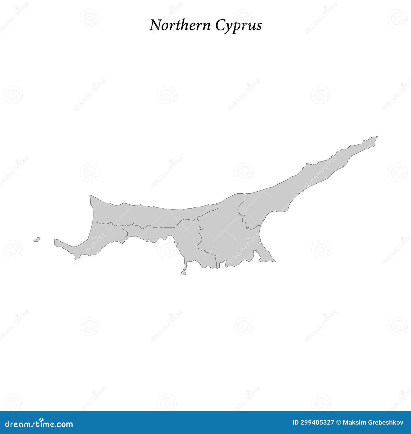 Simple Flat Map of Northern Cyprus with Borders Stock Illustration ...
