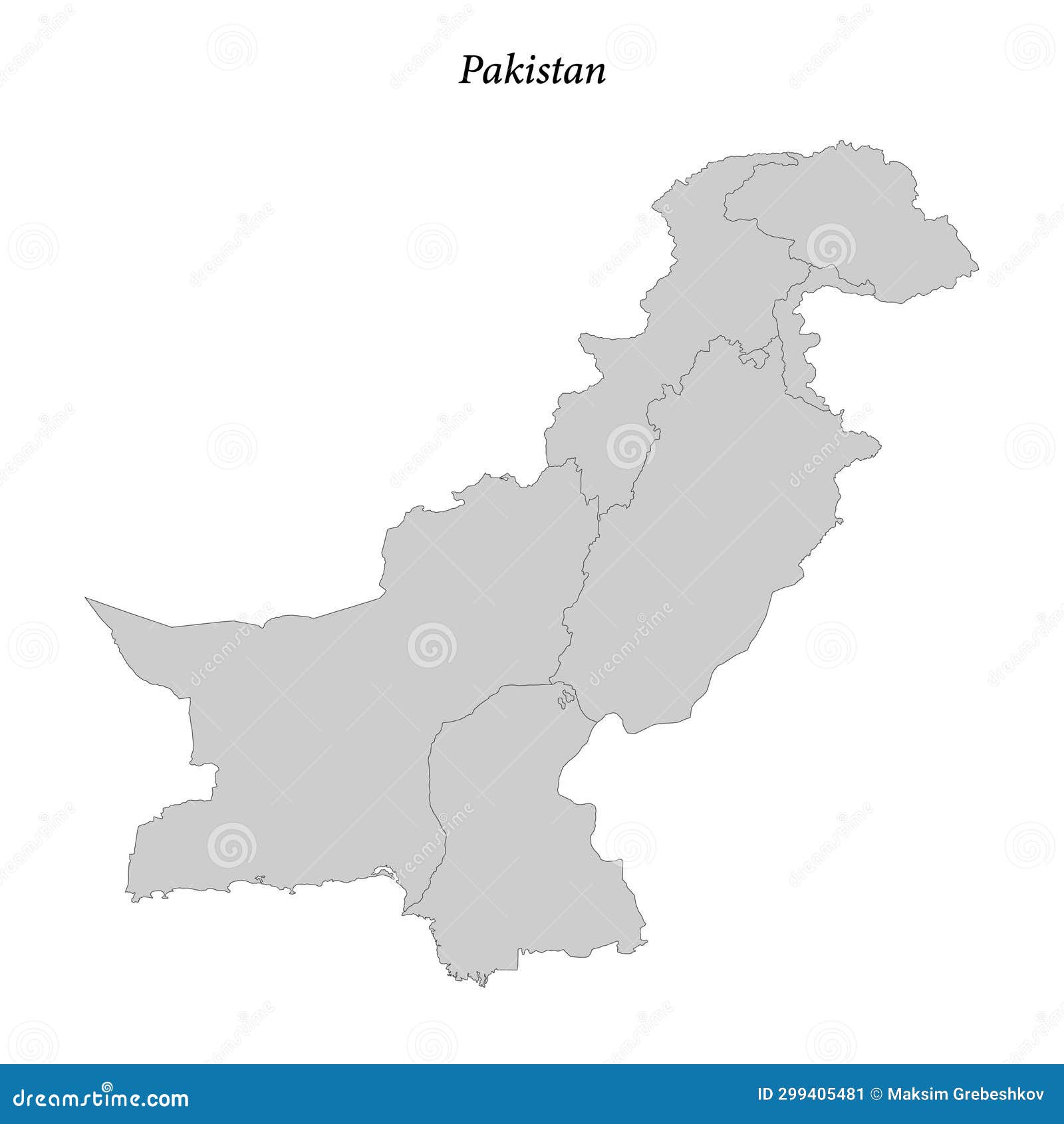 Simple Flat Map of Pakistan with Borders Stock Illustration ...