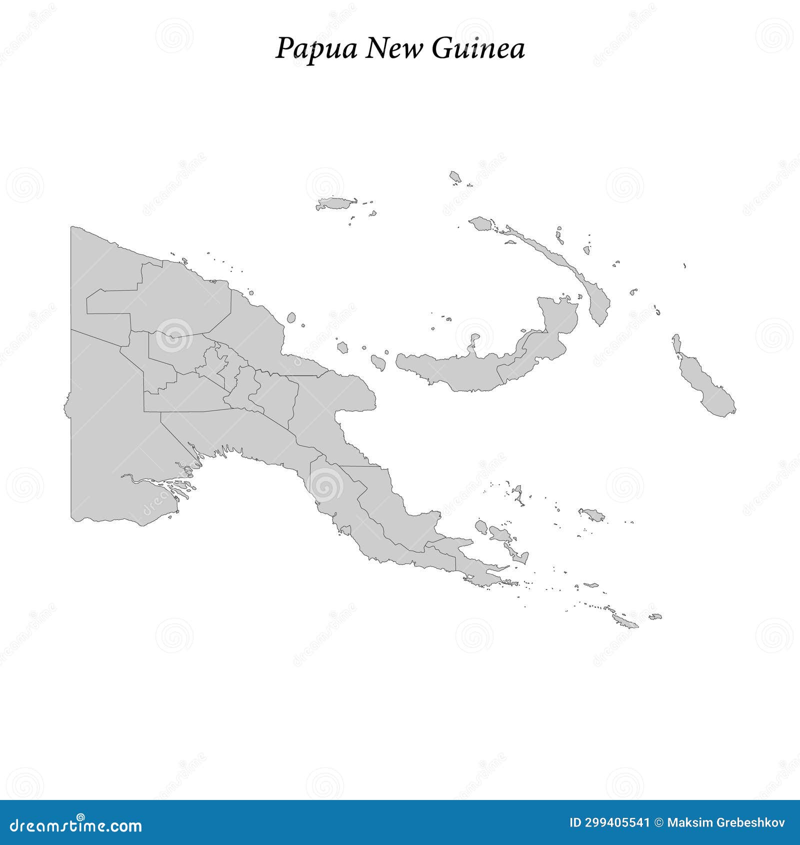 Simple Flat Map of Papua New Guinea with Borders Stock Vector ...