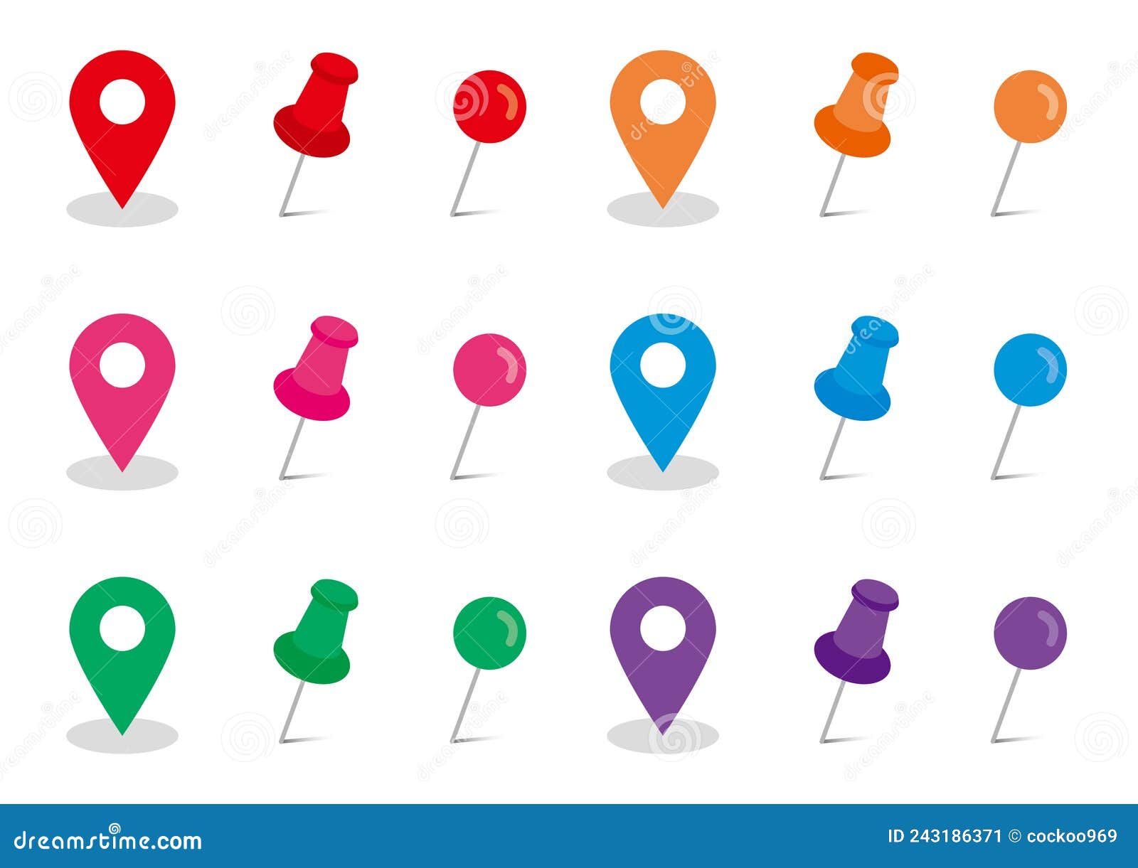 Simple and Flat Map Pin Icon Stock Vector - Illustration of material ...