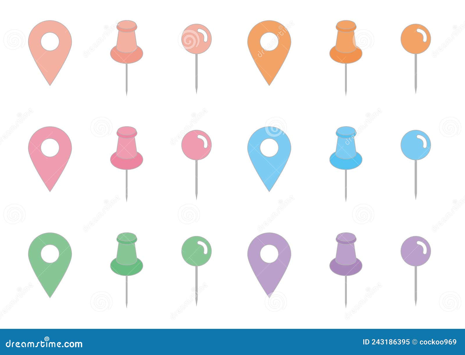 Simple and Flat Map Pin Icon Stock Vector - Illustration of light ...