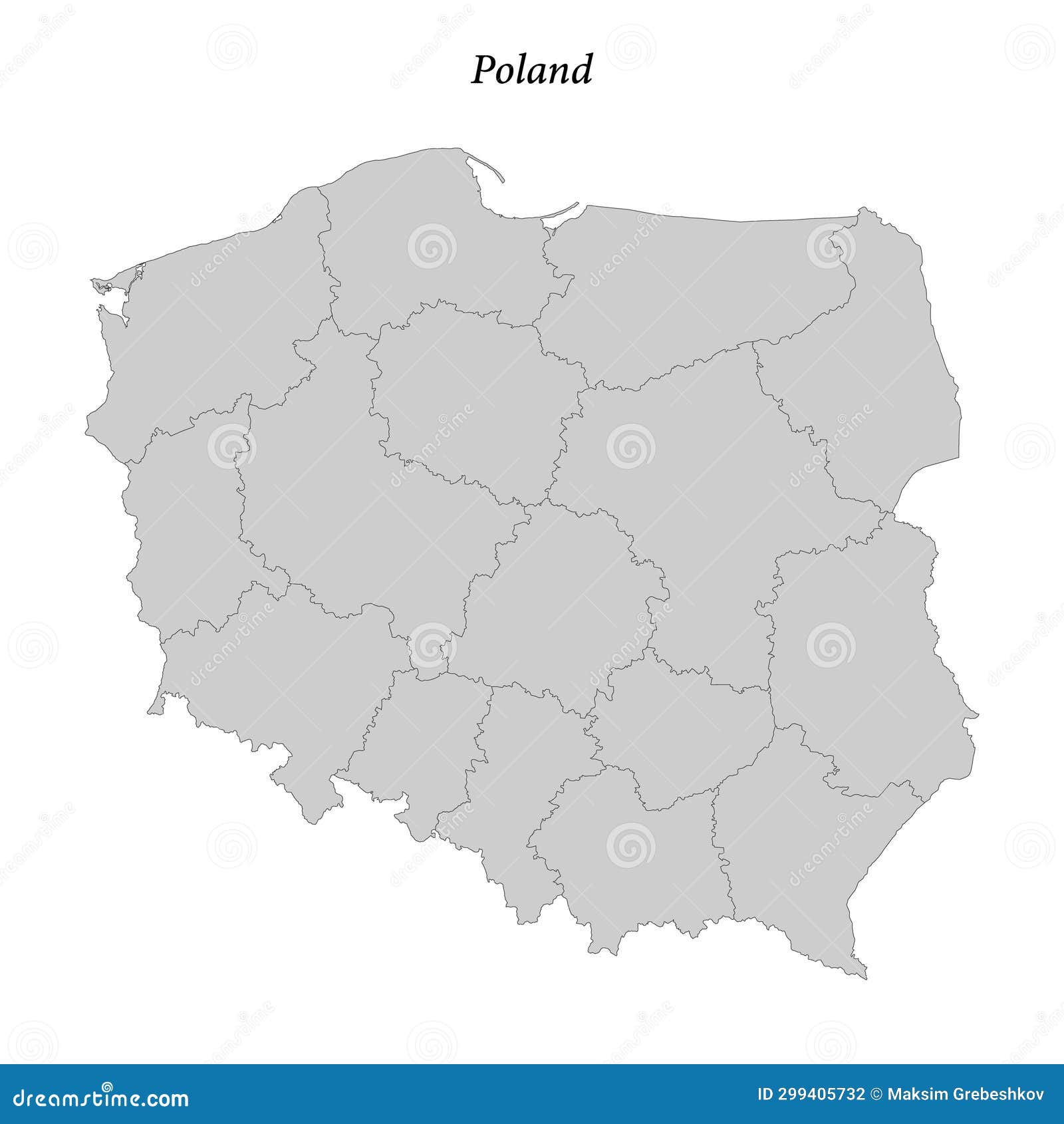 Simple Flat Map of Poland with Borders Stock Illustration ...