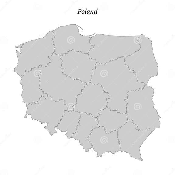 Simple Flat Map of Poland with Borders Stock Illustration ...