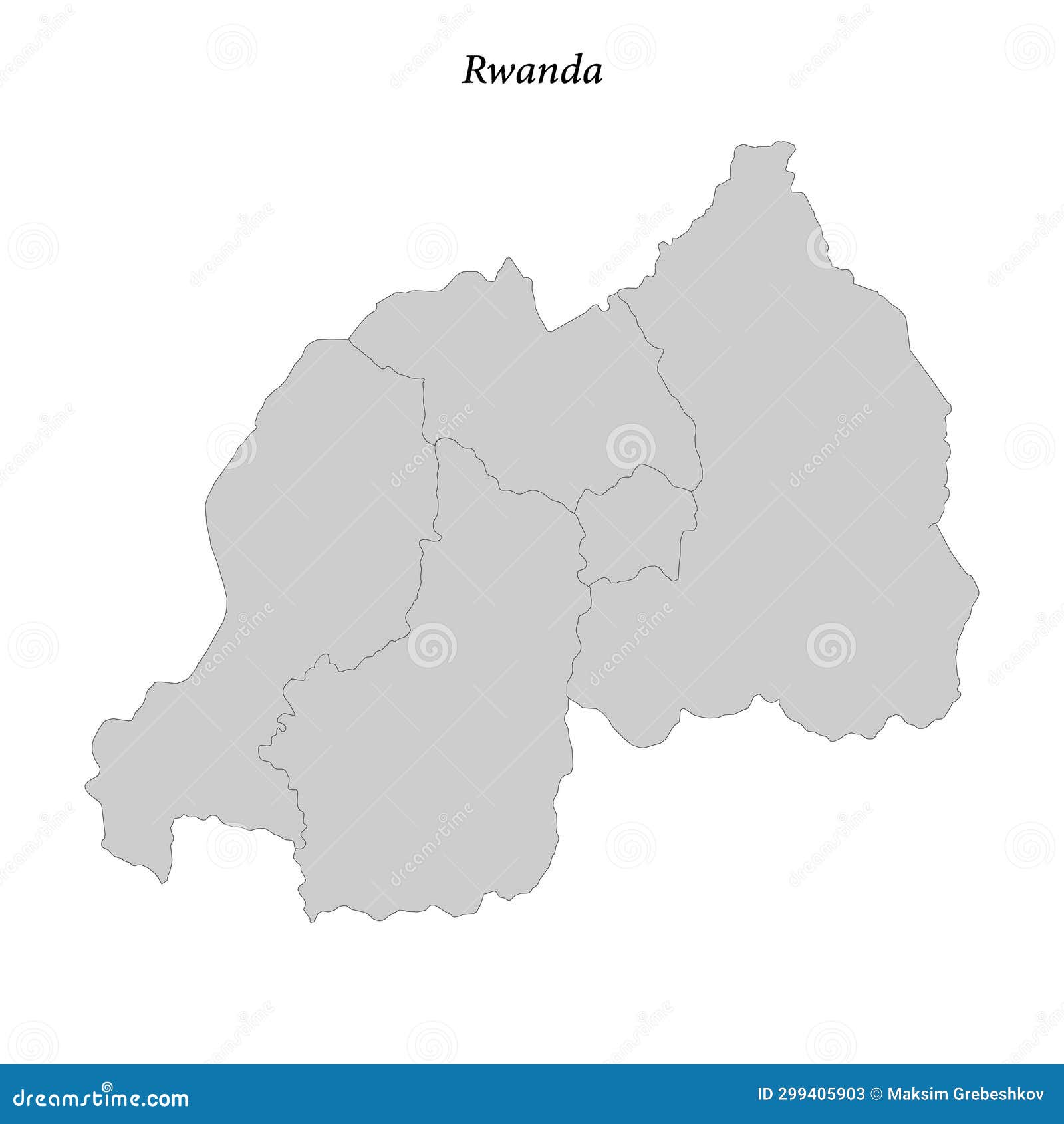 Simple Flat Map of Rwanda with Borders Stock Illustration ...