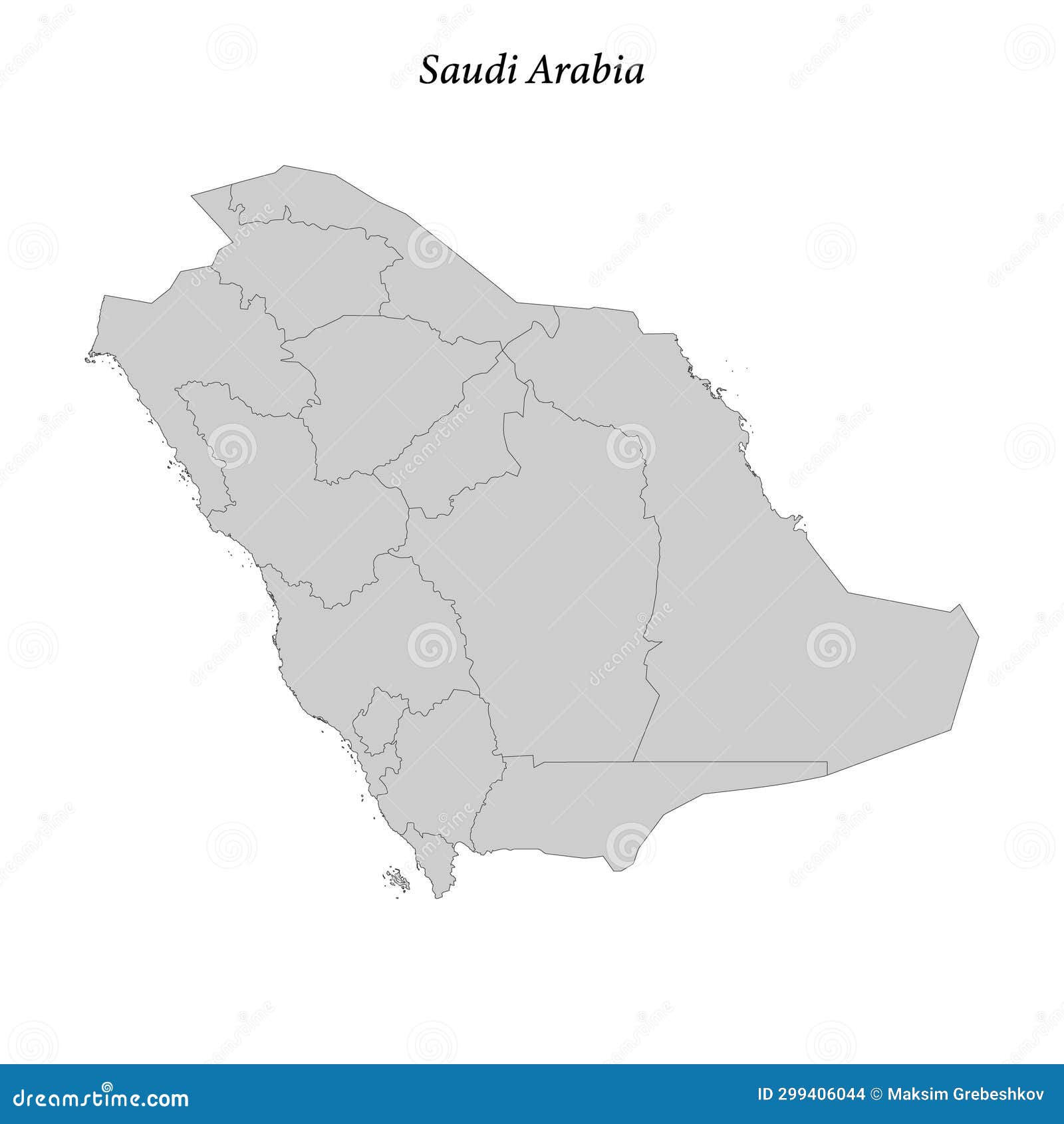 Simple Flat Map of Saudi Arabia with Borders Stock Vector ...