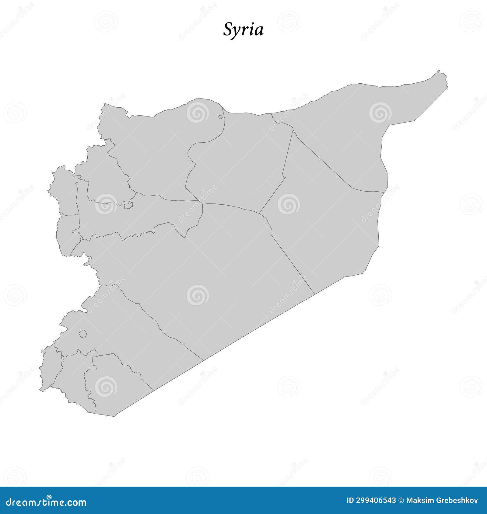 Simple Flat Map of Syria with Borders Stock Illustration - Illustration ...