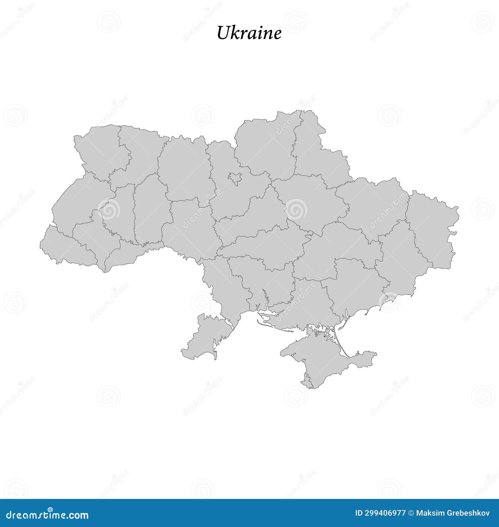 Simple Flat Map of Ukraine with Borders Stock Illustration ...