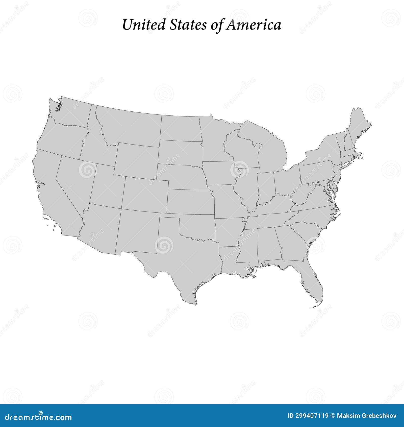 Simple Flat Map of with Borders Stock Illustration - Illustration of ...