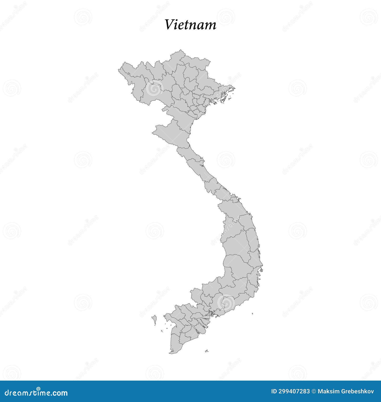 Simple Flat Map of Vietnam with Borders Stock Illustration ...