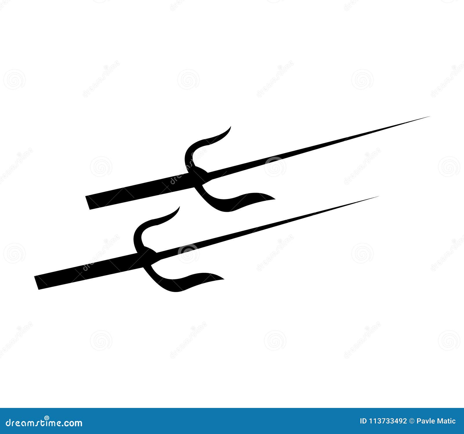 Silhouette of Two Sai Daggers Stock Vector - Illustration of steel ...