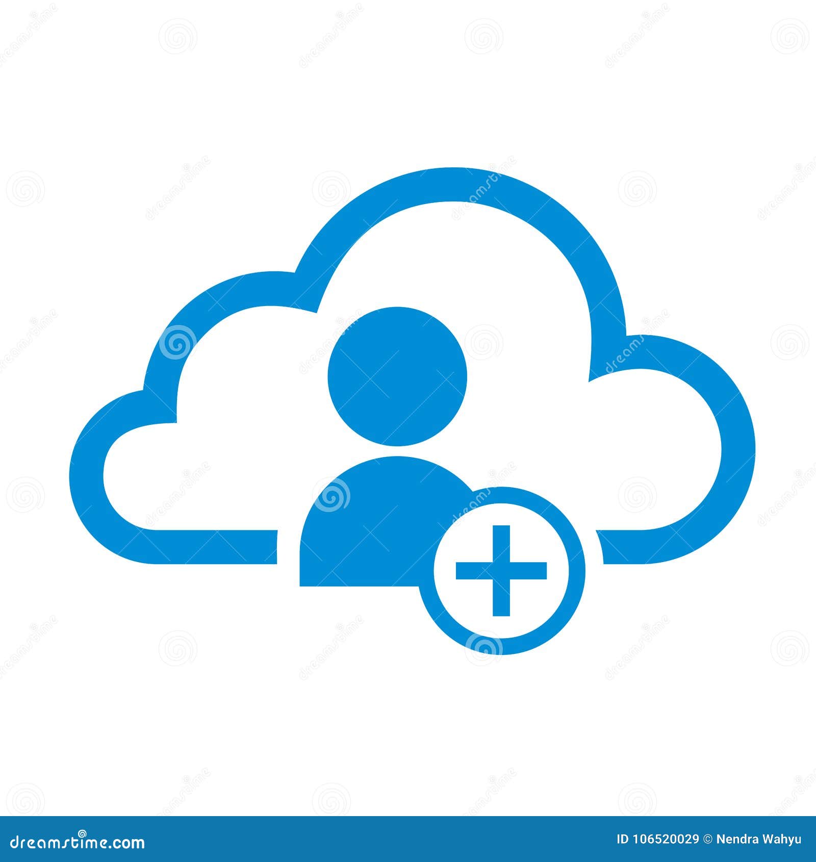 Simple Flat Minimalist Cloud Add User App Icon Stock Vector ...