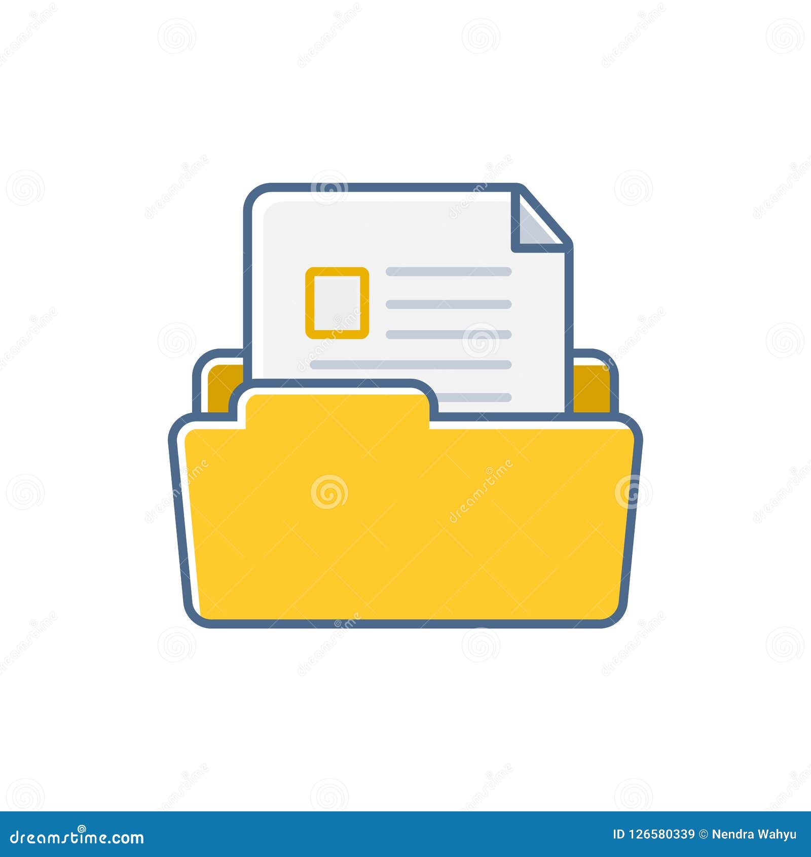 Simple Flat Minimalist Office Paper Folder Icon Illustration Stock ...