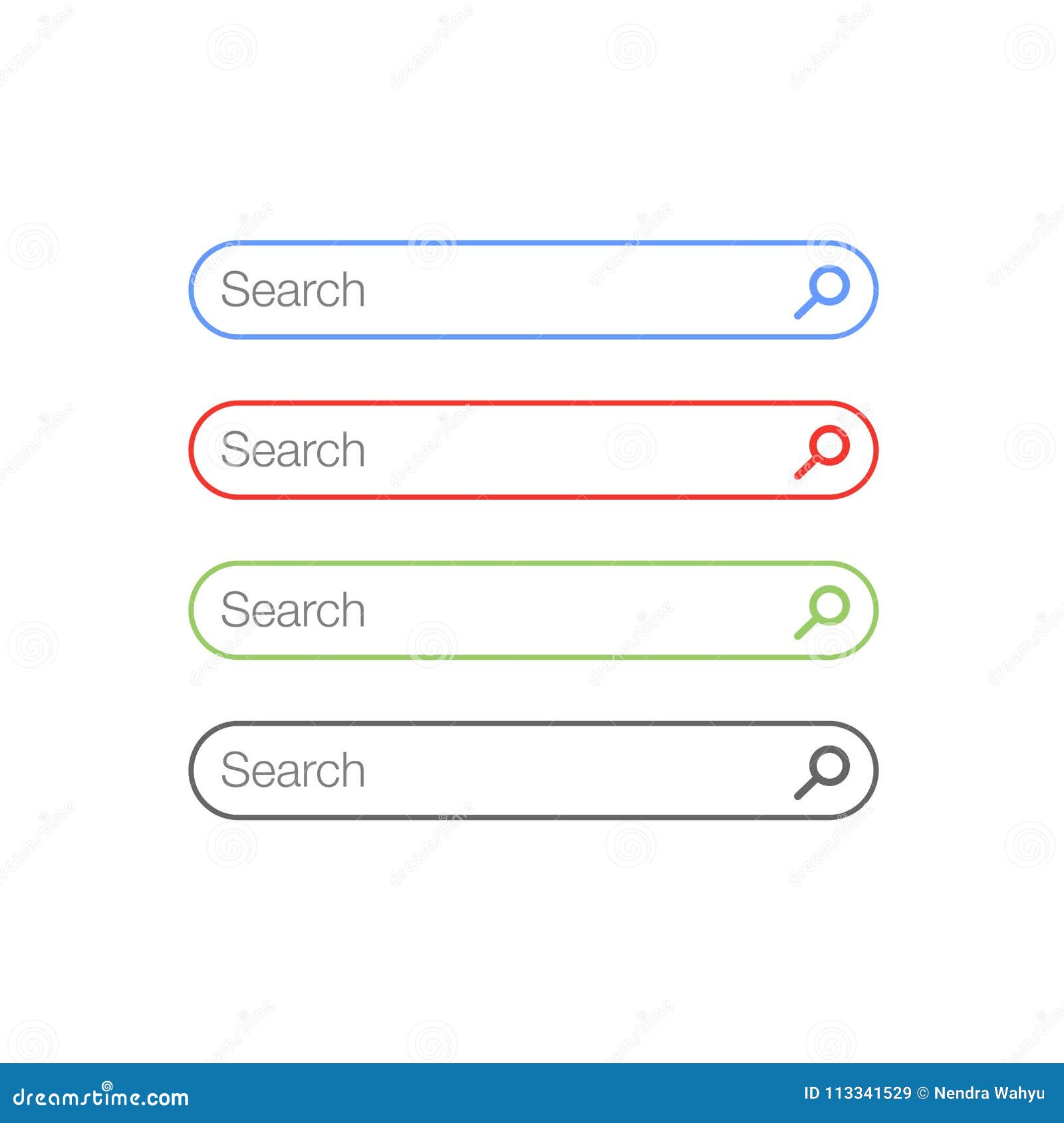 Simple Flat Minimalist Rounded Search Button Icon Stock Vector ...