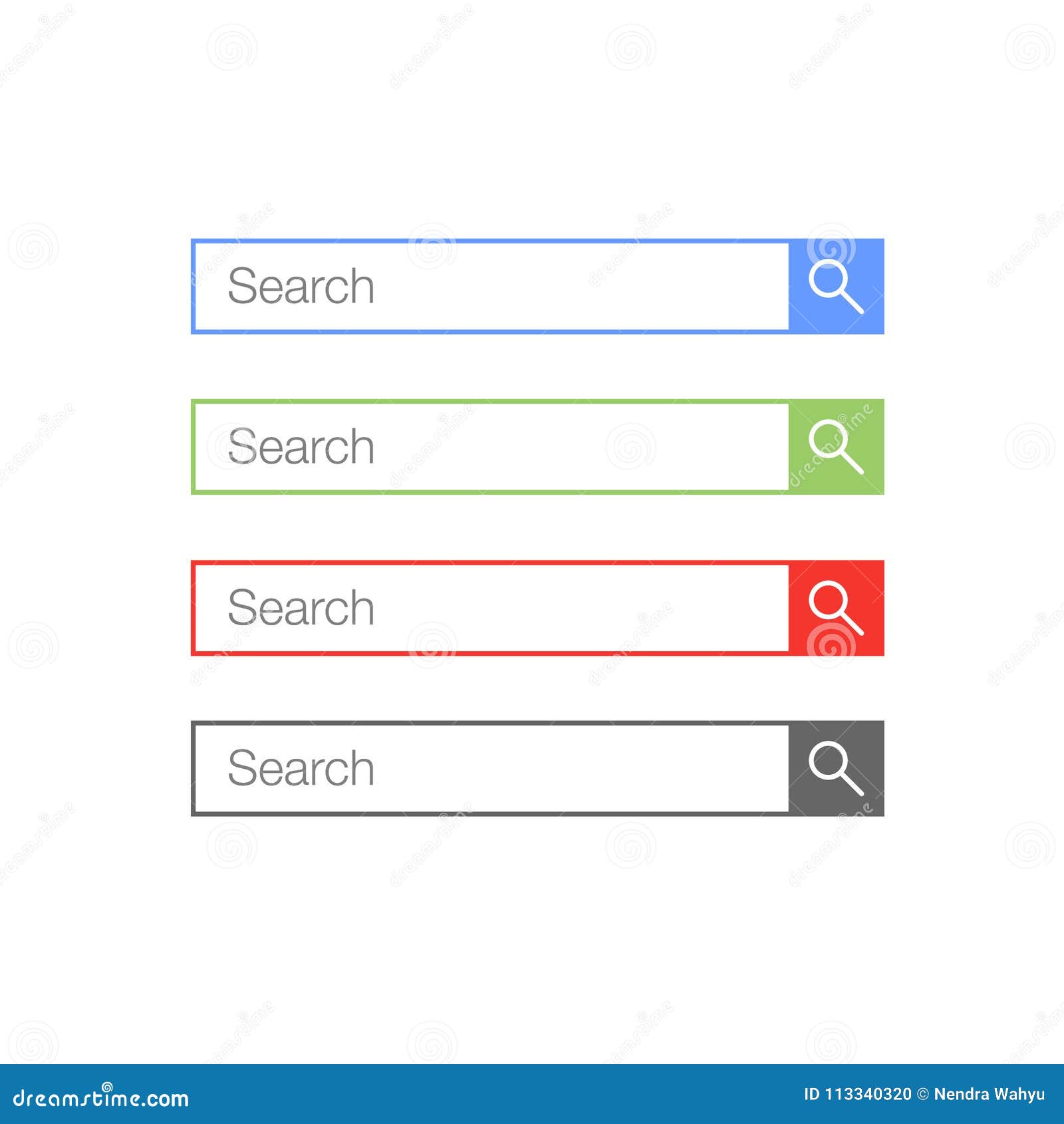 Simple Flat Minimalist Search Button Icon Stock Vector - Illustration ...