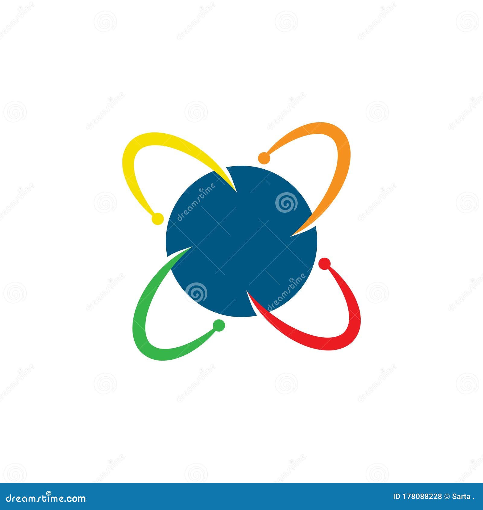 Simple Flat Modern Atom Logo Symbol Concept Stock Vector - Illustration ...