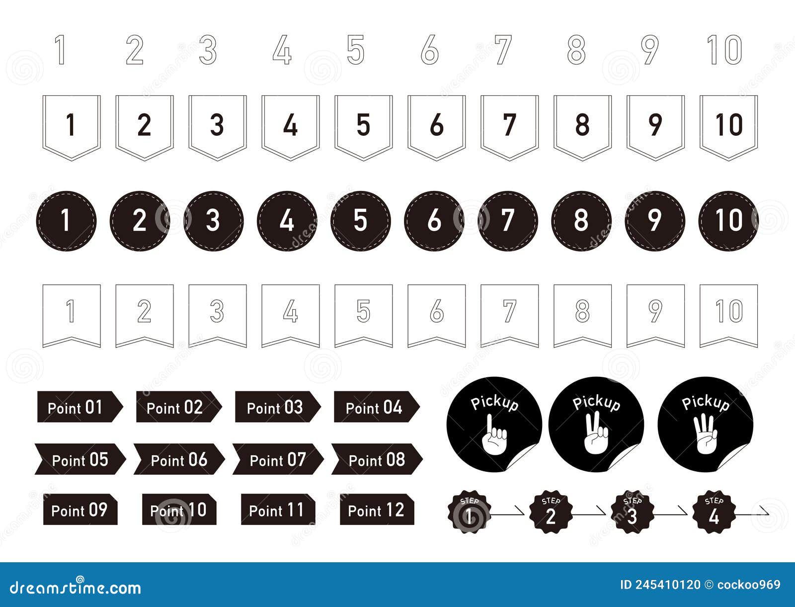Simple and Flat Number Treatment Stock Illustration - Illustration of ...