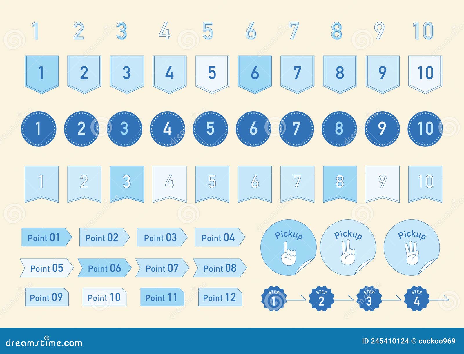 Simple and Flat Number Treatment Stock Illustration - Illustration of ...