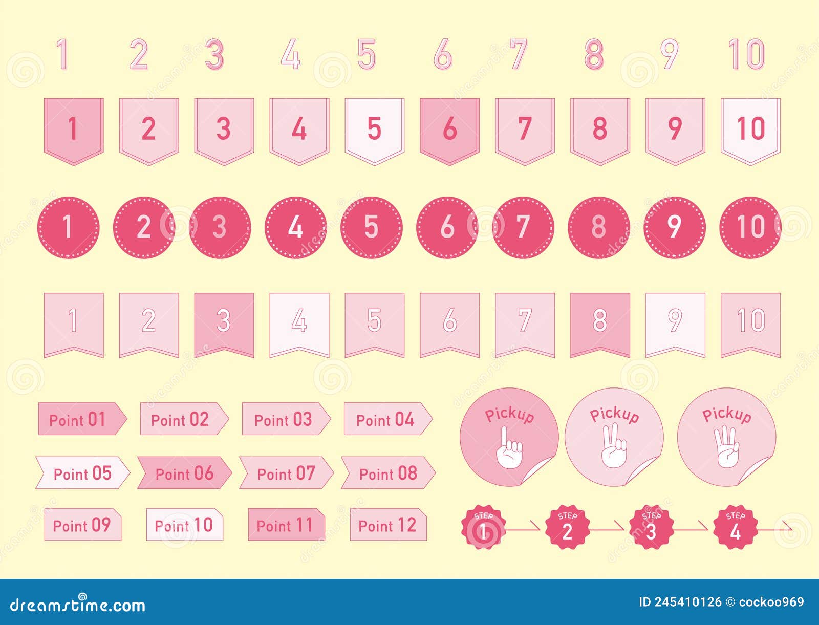 Simple and Flat Number Treatment Stock Illustration - Illustration of ...