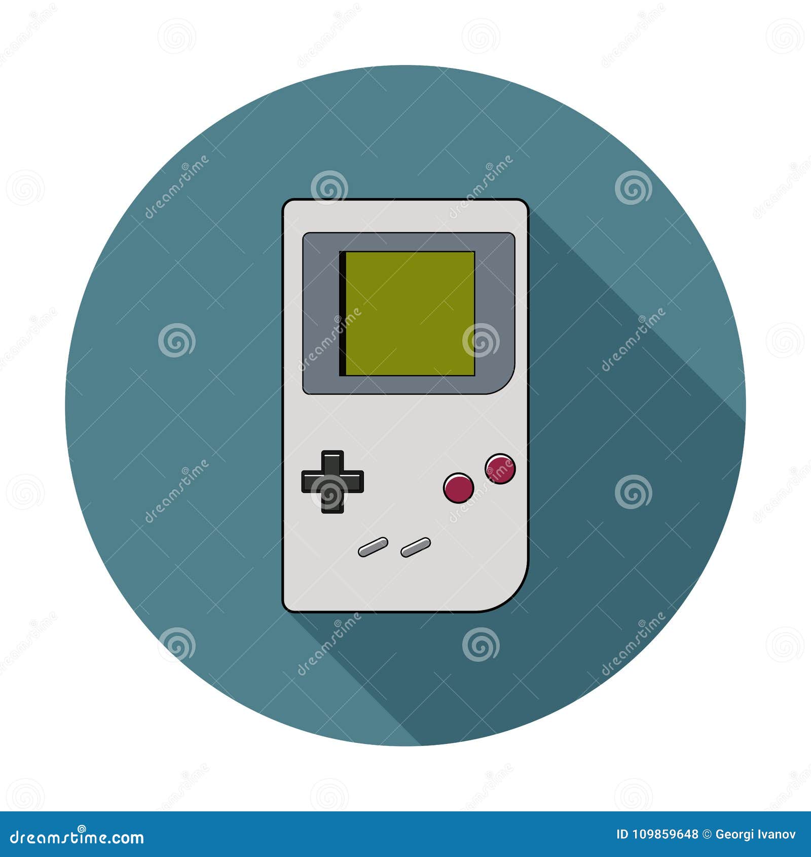 Simple, Flat Old-school/retro Handheld Console Icon Stock Vector ...