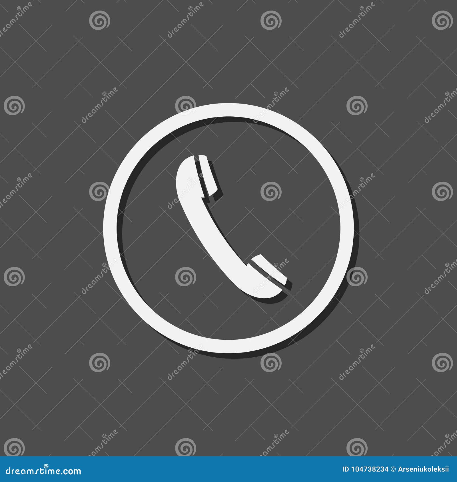 Simple Flat Phone Call Icon Stock Vector - Illustration of pictogram ...
