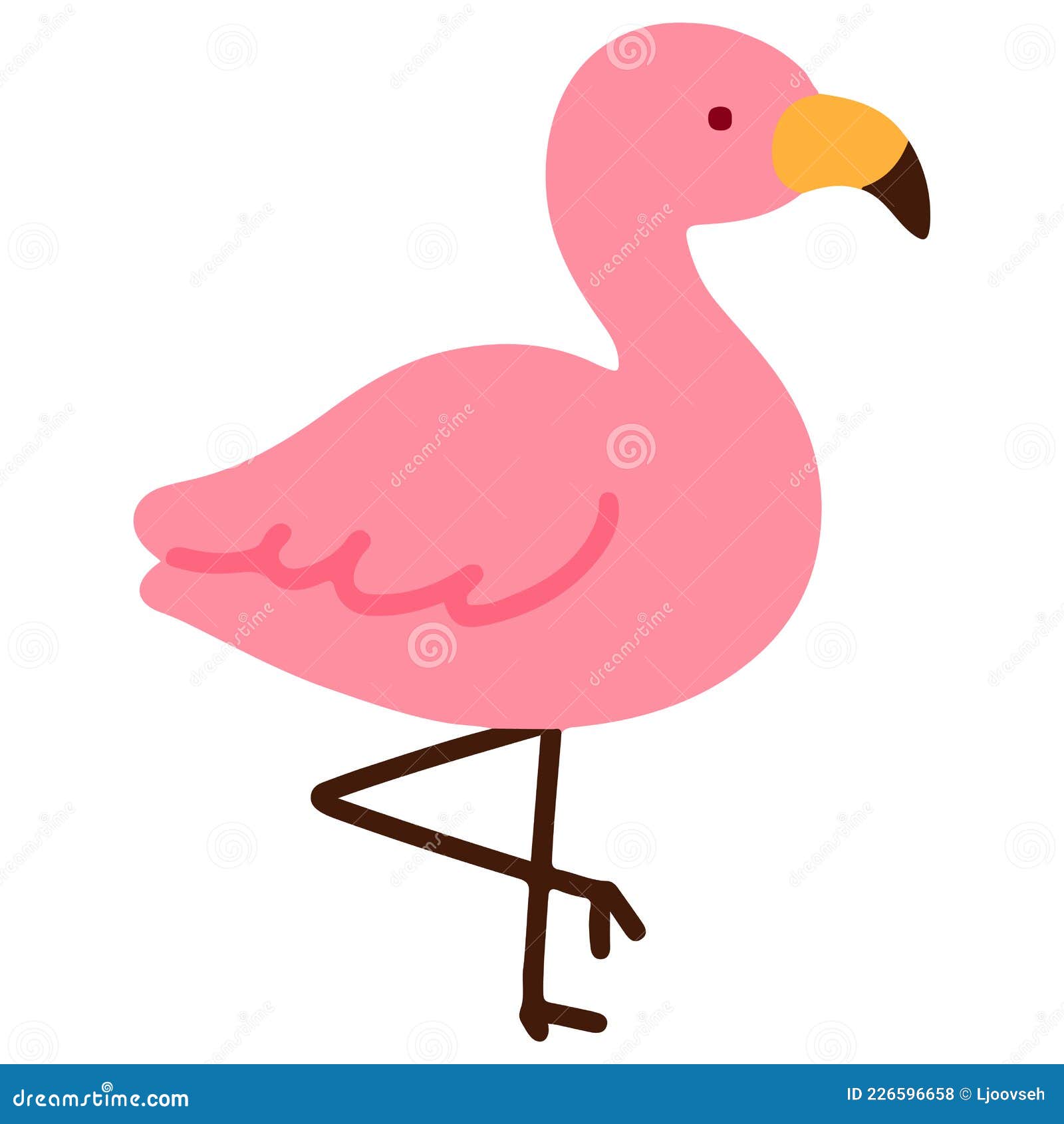 Simple and Flat Pink Flamingo Stock Vector - Illustration of beauty ...