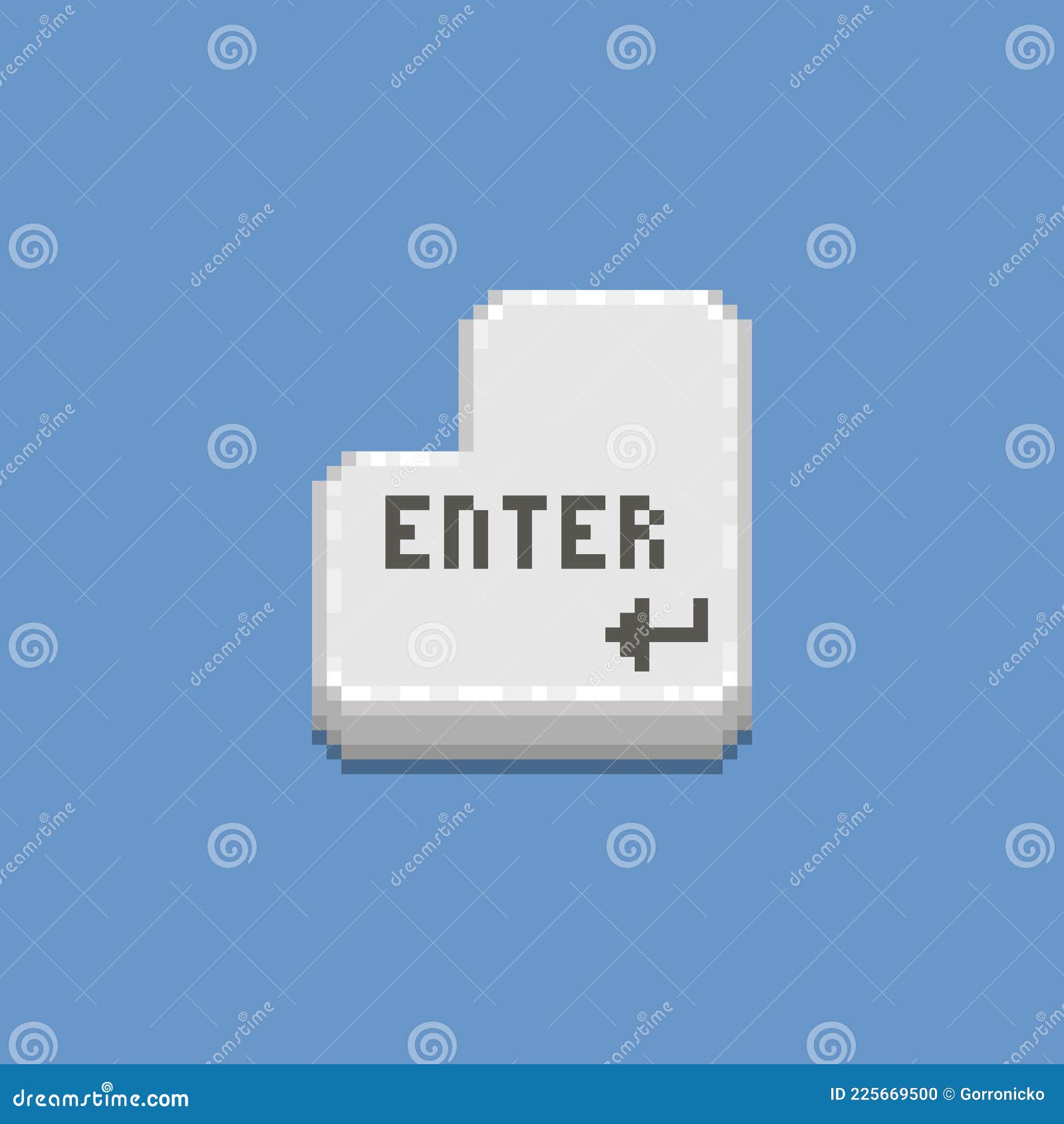 Simple Flat Pixel Art Illustration of Cartoon Enter Button from ...