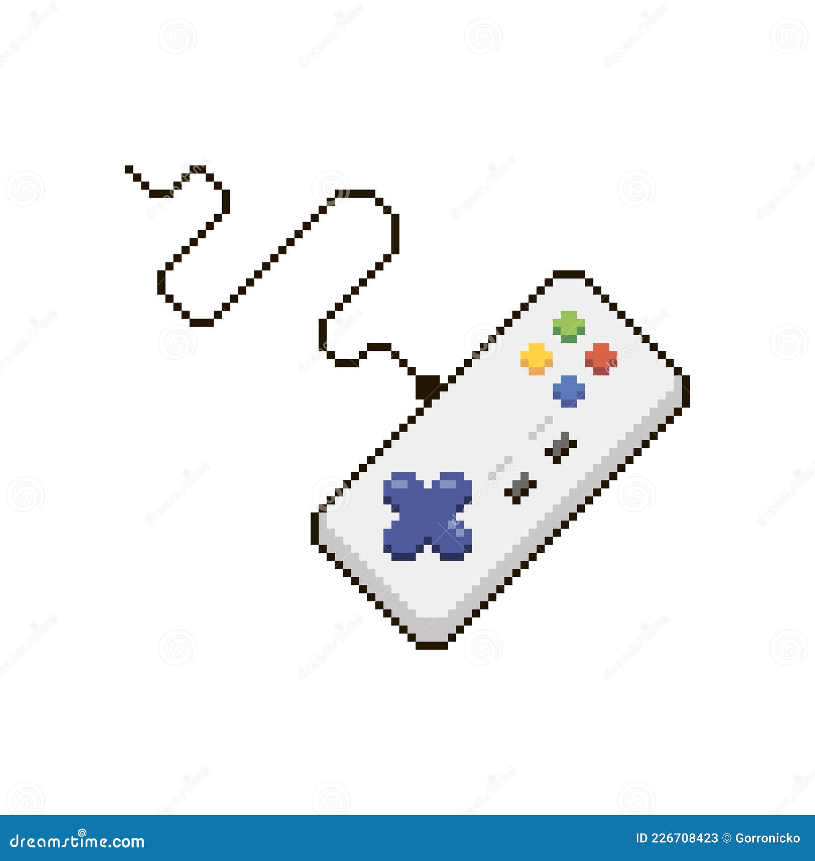 Simple Flat Pixel Art Illustration of Cartoon Rectangular Joystick for ...