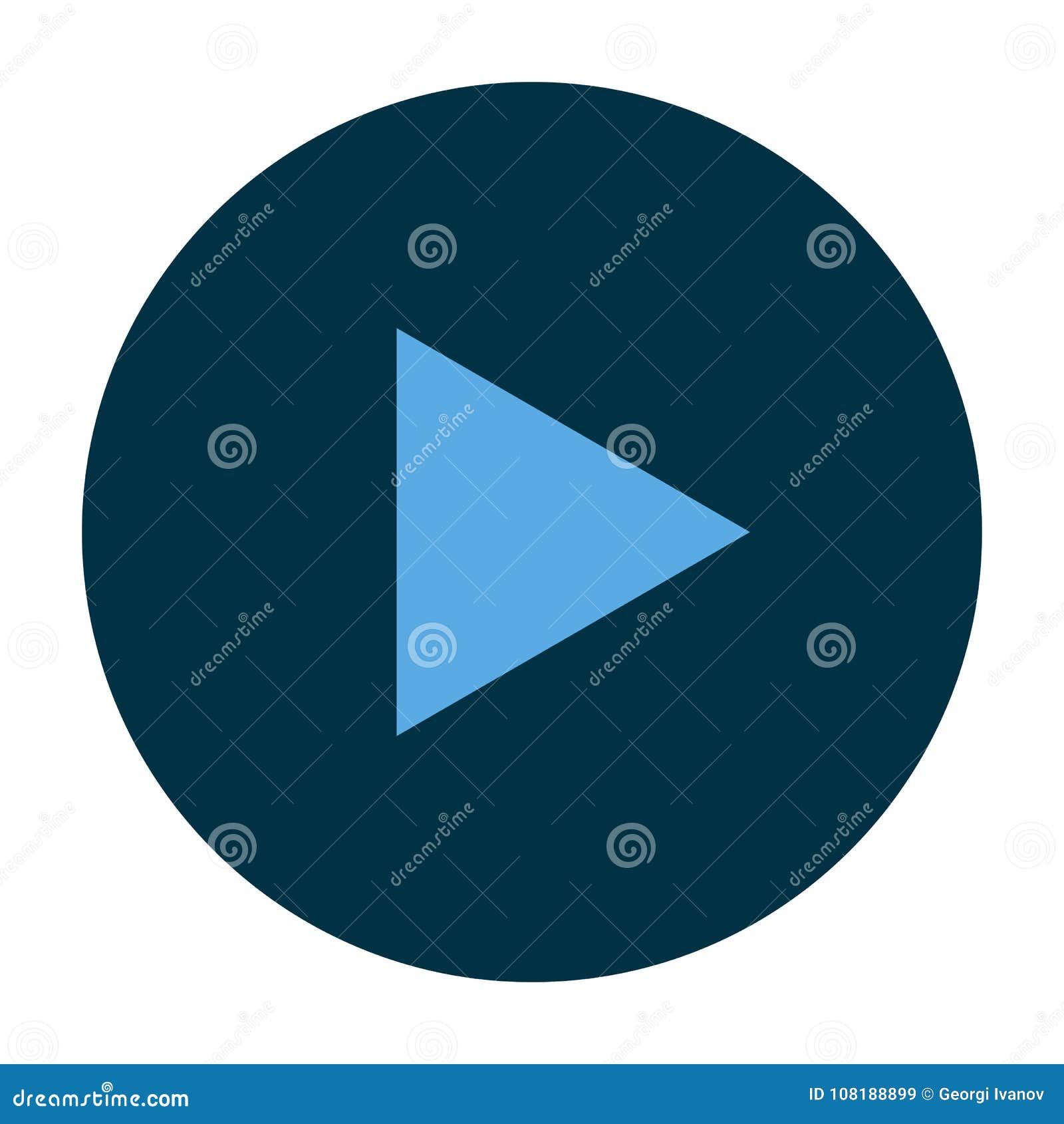 Simple flat play button stock vector. Illustration of blue - 108188899