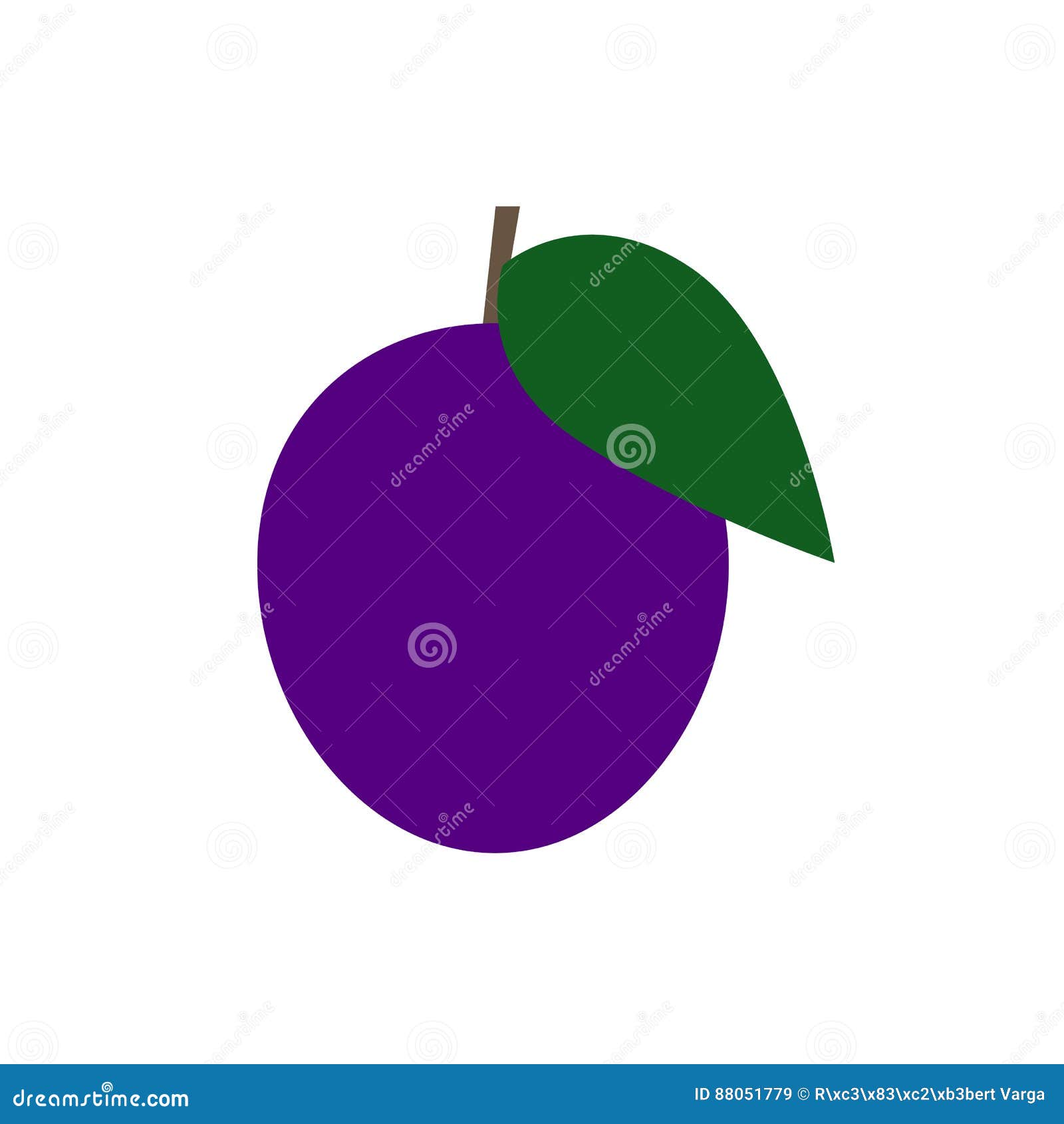 Simple flat plum icon stock vector. Illustration of plum - 88051779