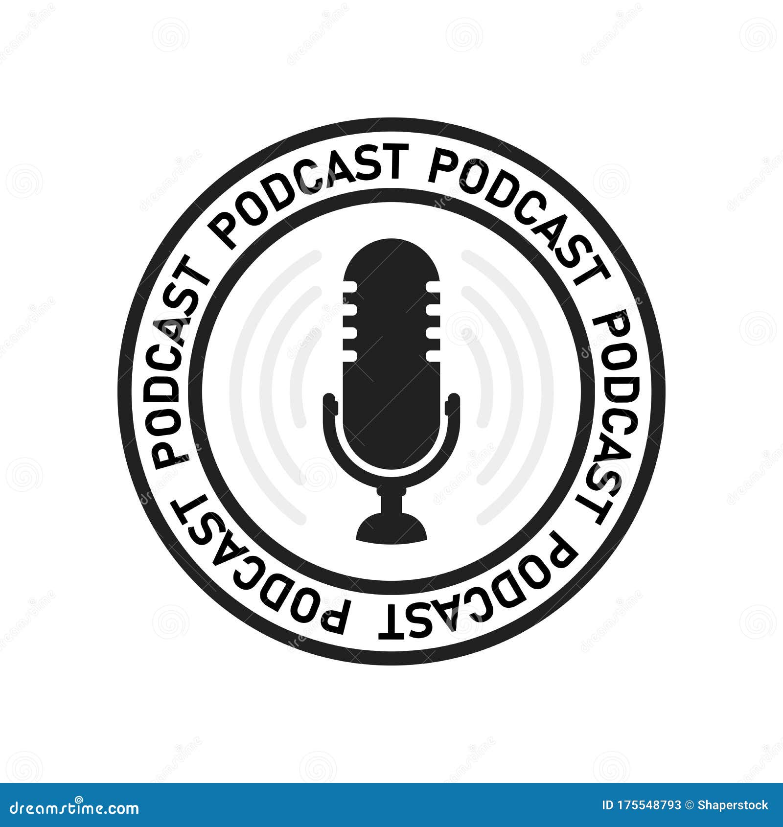 Simple Flat Podcast Recording, Podcasting Icon or Symbol with ...