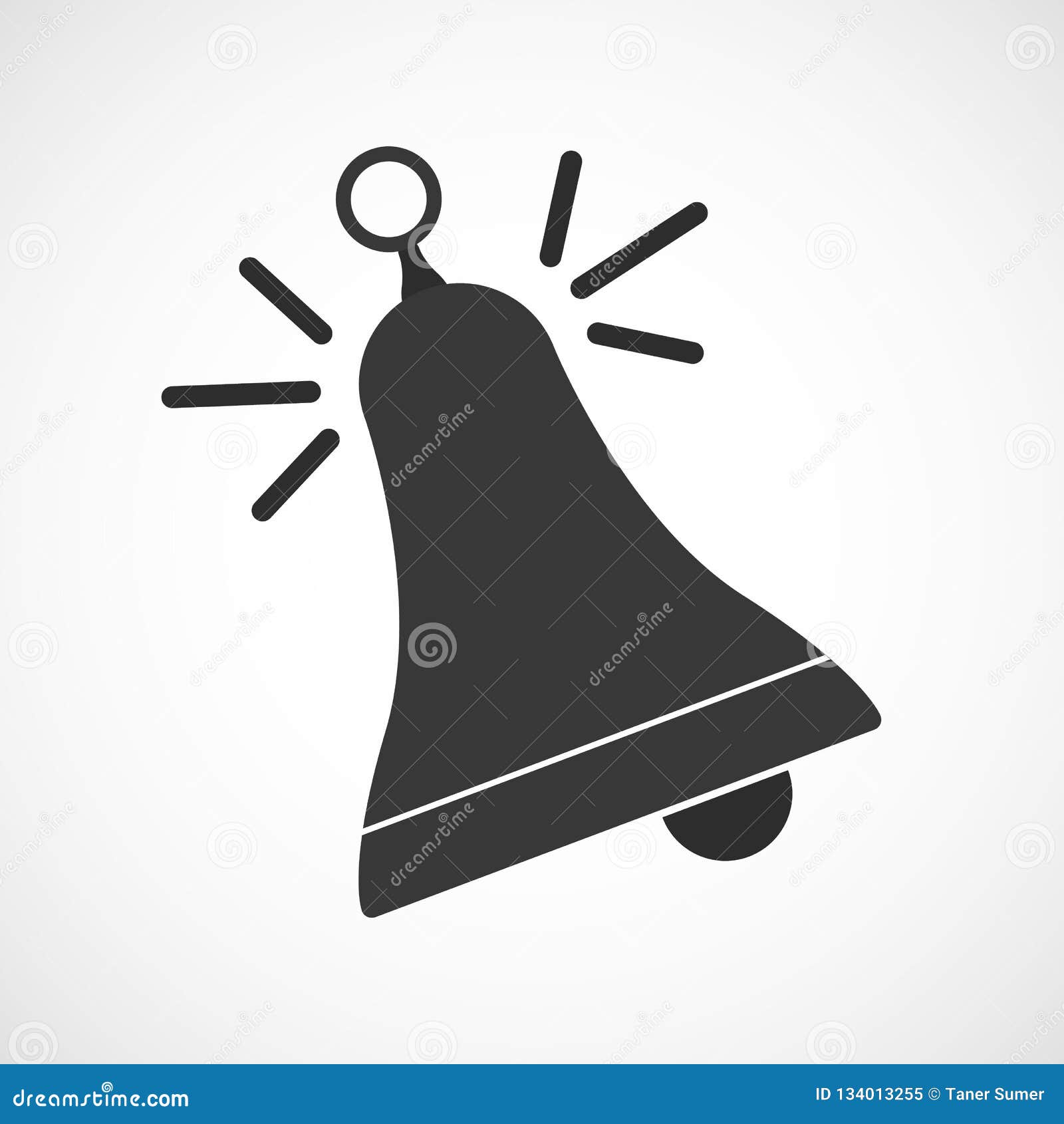 Simple Flat Ringing Bell Icon, Vector Stock Vector - Illustration of ...
