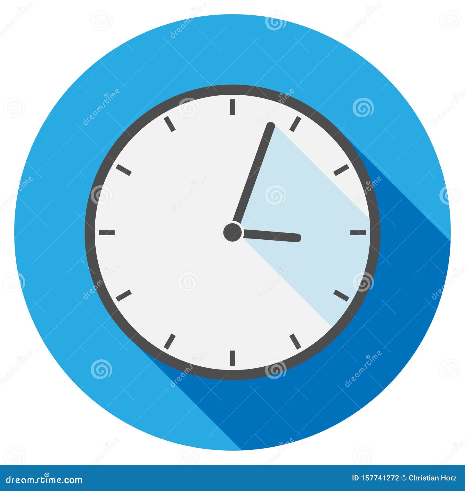 Simple Flat Round Clock Icon or Symbol Stock Vector - Illustration of ...