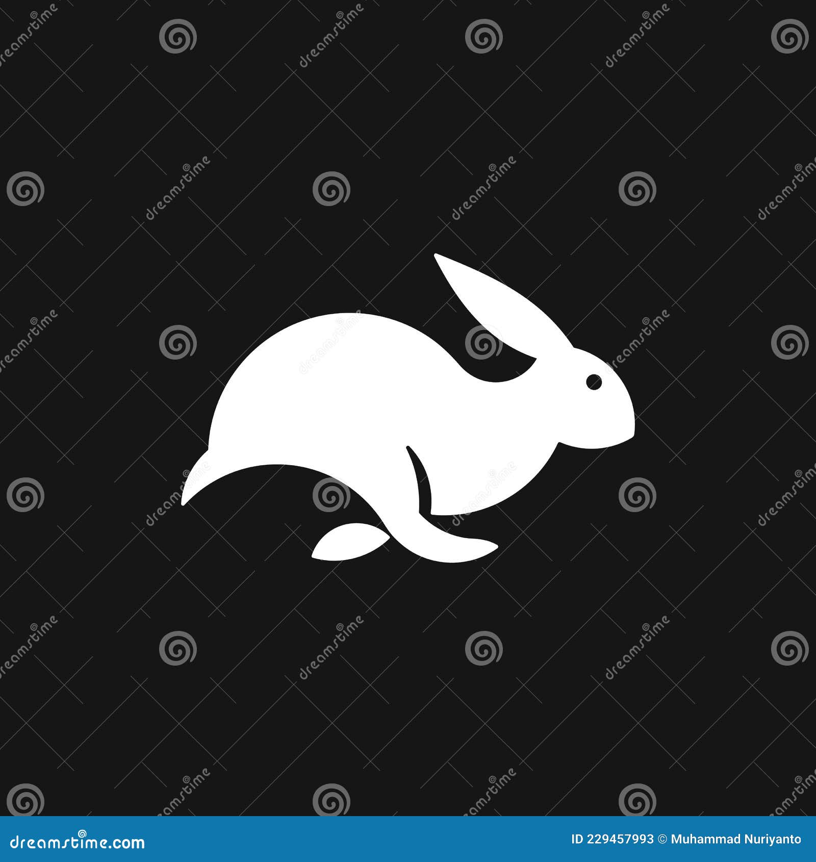 Simple Flat Running Rabbit Logo Design Template Stock Vector ...