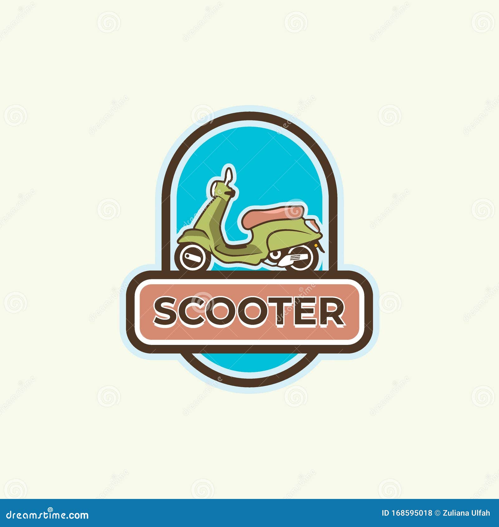 Simple Flat Scooter Logo Design Vector Stock Image Stock Illustration ...
