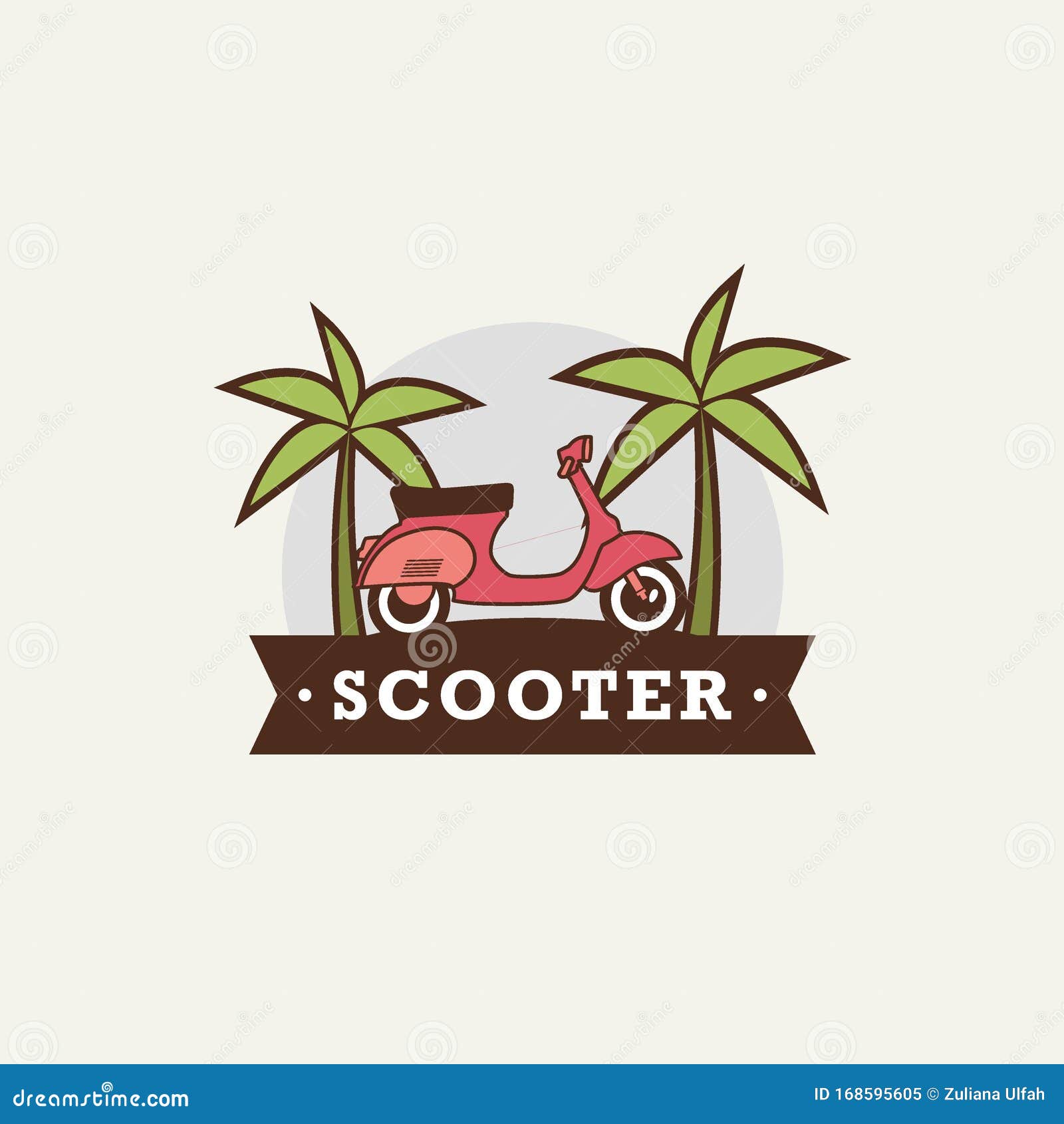 Simple Flat Scooter Logo Design Vector Stock Image Stock Illustration ...