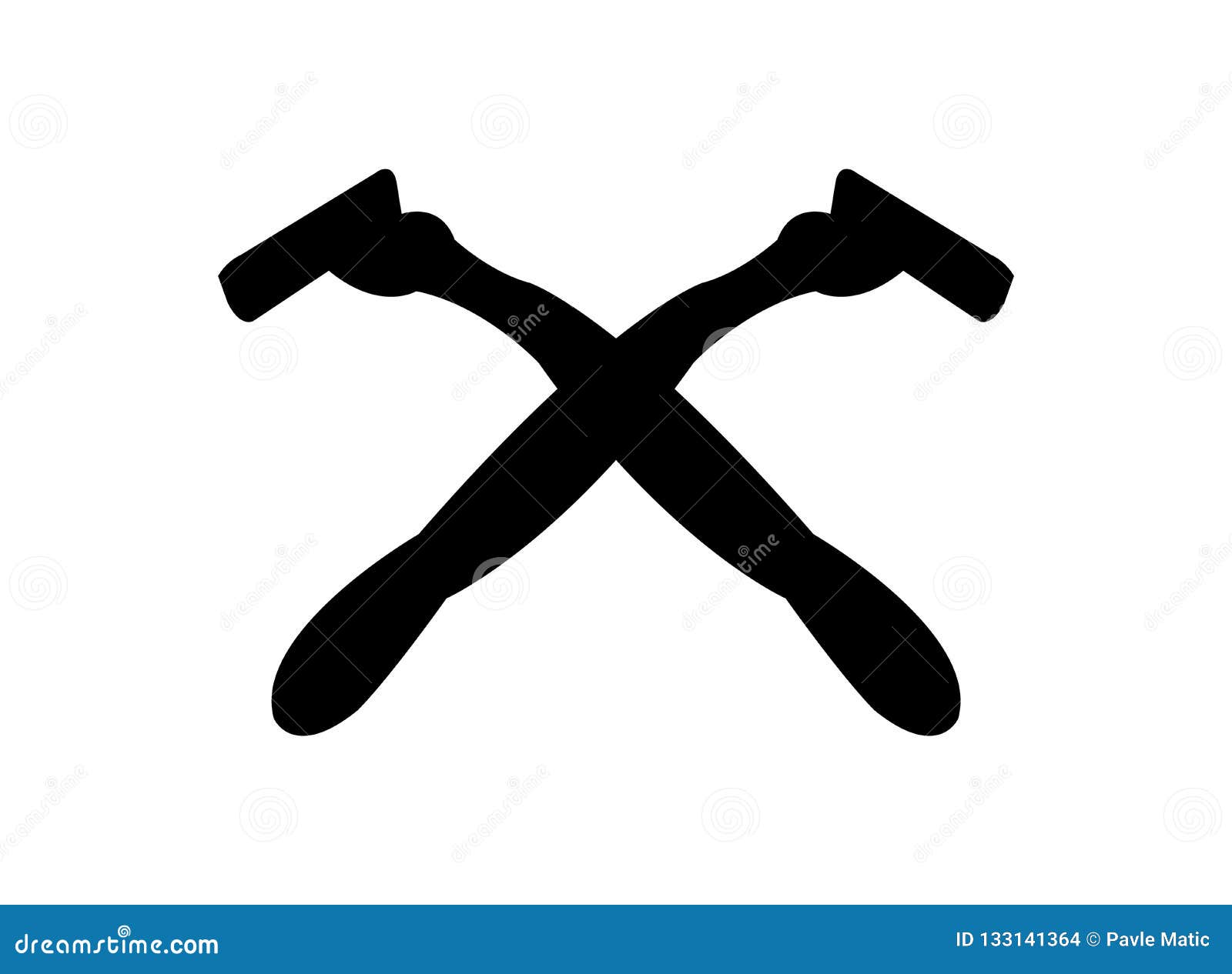 Two Razor Blades Crossed on White Background Stock Vector ...