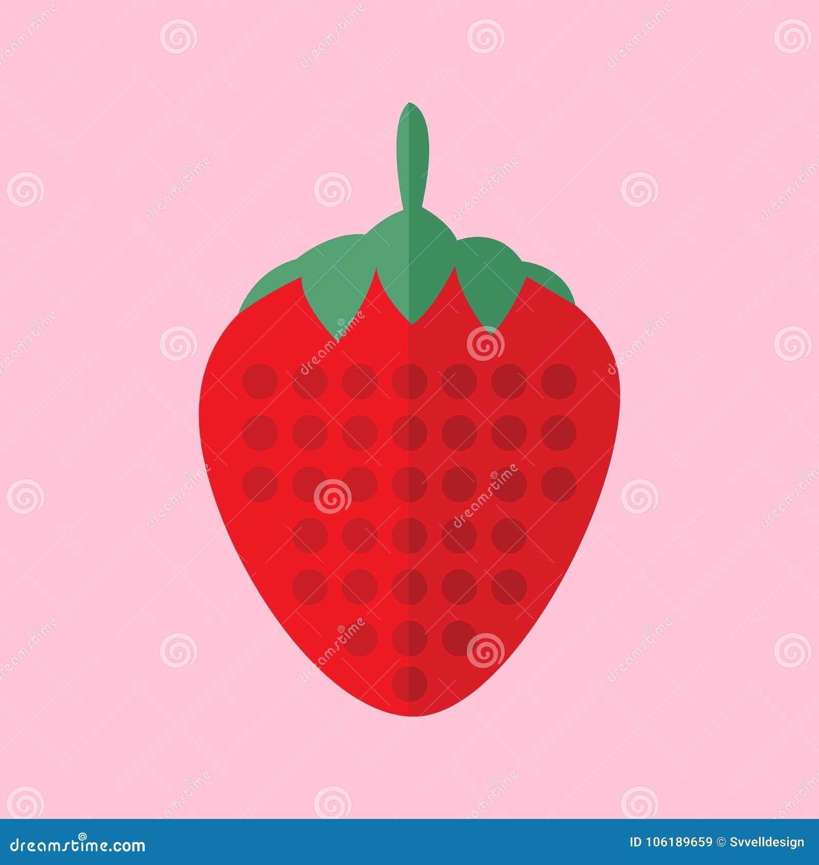 Simple Flat Strawberry Vector Illustration Stock Vector - Illustration ...