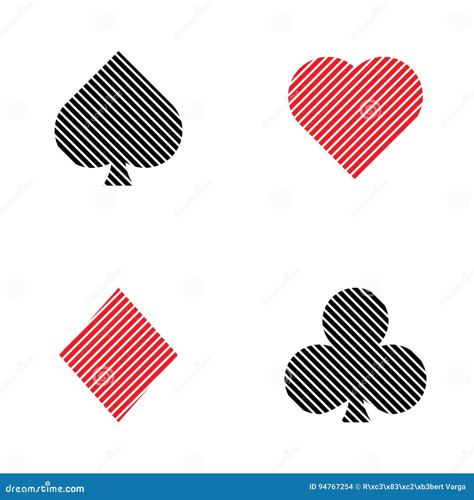 Simple Flat Stripped Card Symbols Stock Vector - Illustration of ...